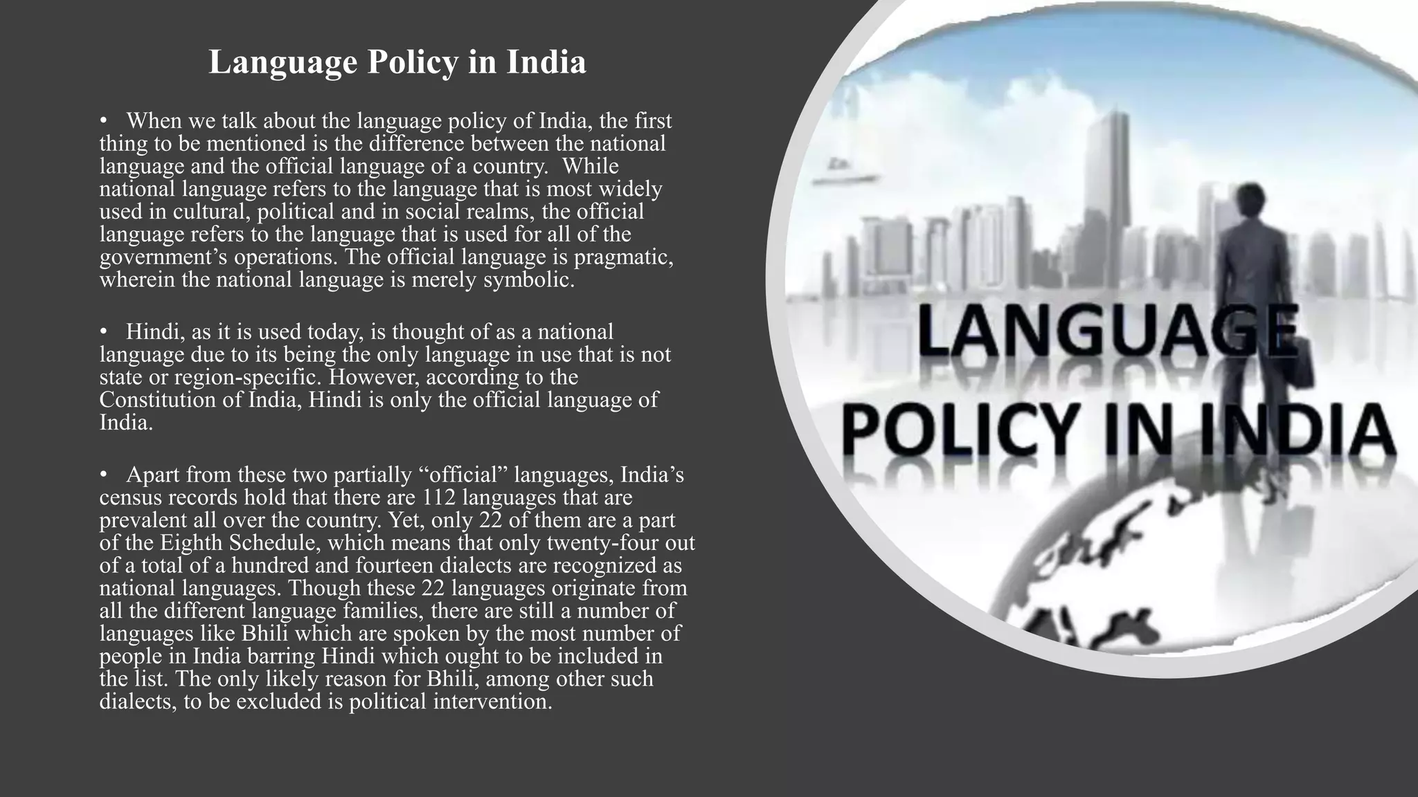 Language policy as in indian constitution | PPTX