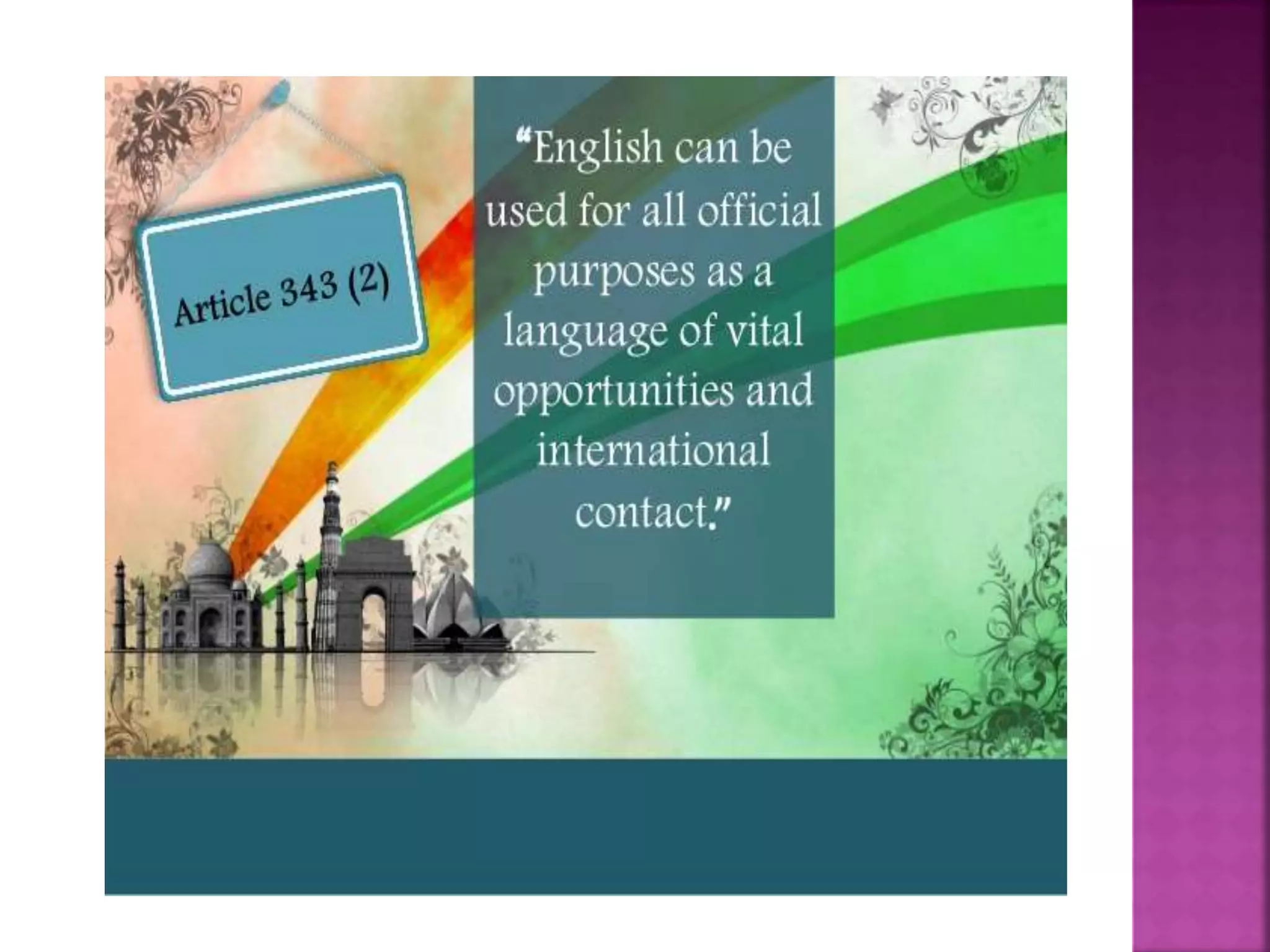 Language policy as specified in indian constitution | PPTX