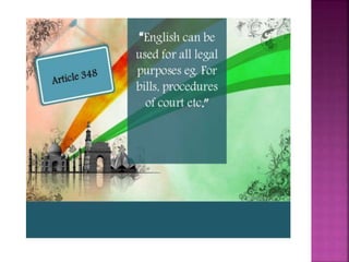 Language policy as specified in indian constitution | PPTX