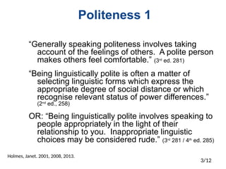 LANGUAGE & POLITENESS_Handout university | PPTX