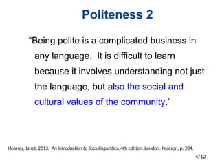 LANGUAGE & POLITENESS_Handout university | PPTX