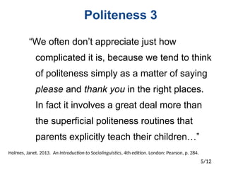 LANGUAGE & POLITENESS_Handout university | PPT