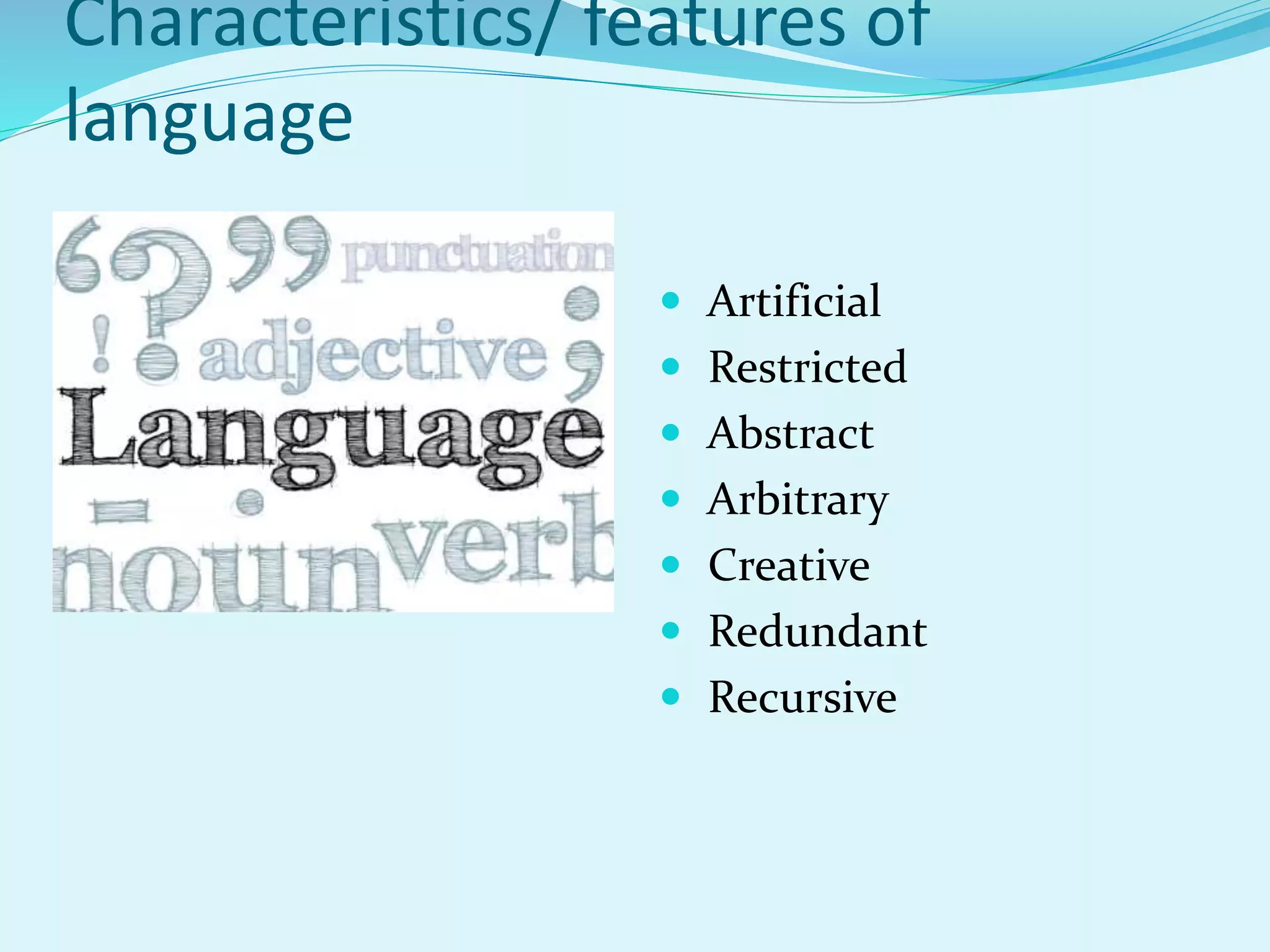 features of Language ppt | PPT