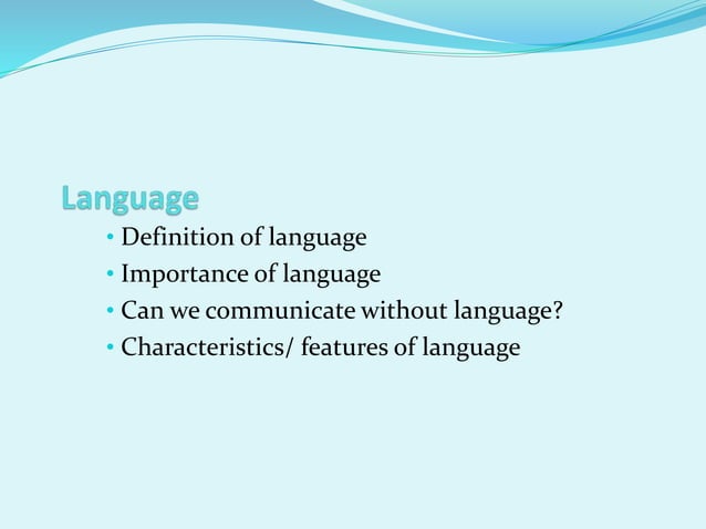 features of Language ppt | PPT