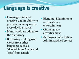 features of Language ppt | PPT