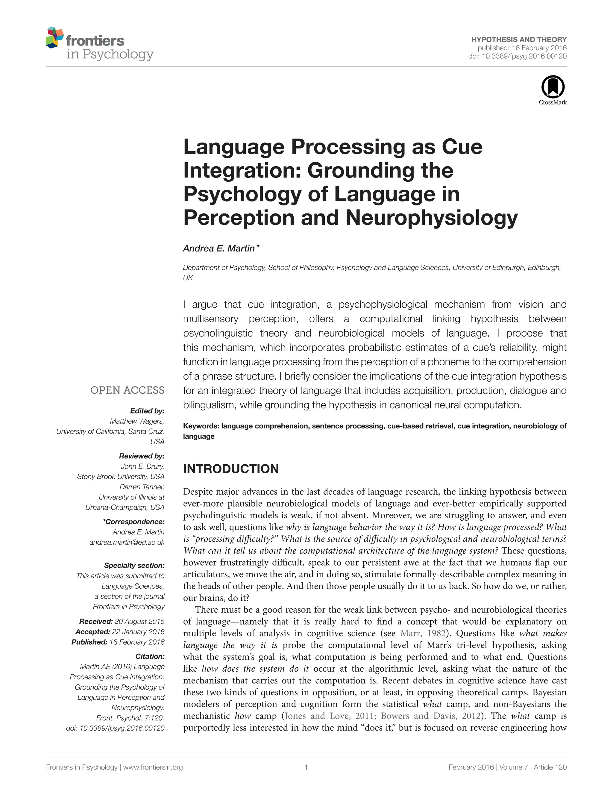 Language Processing as Cue Integration_ Grounding the Psychology of ...