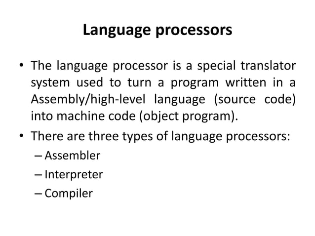 Language processors | PPTX | Programming Languages | Computing