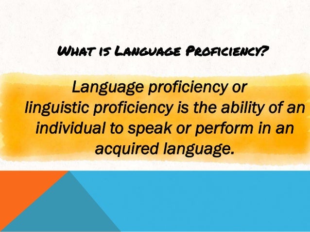 Language proficiency assessment oral language
