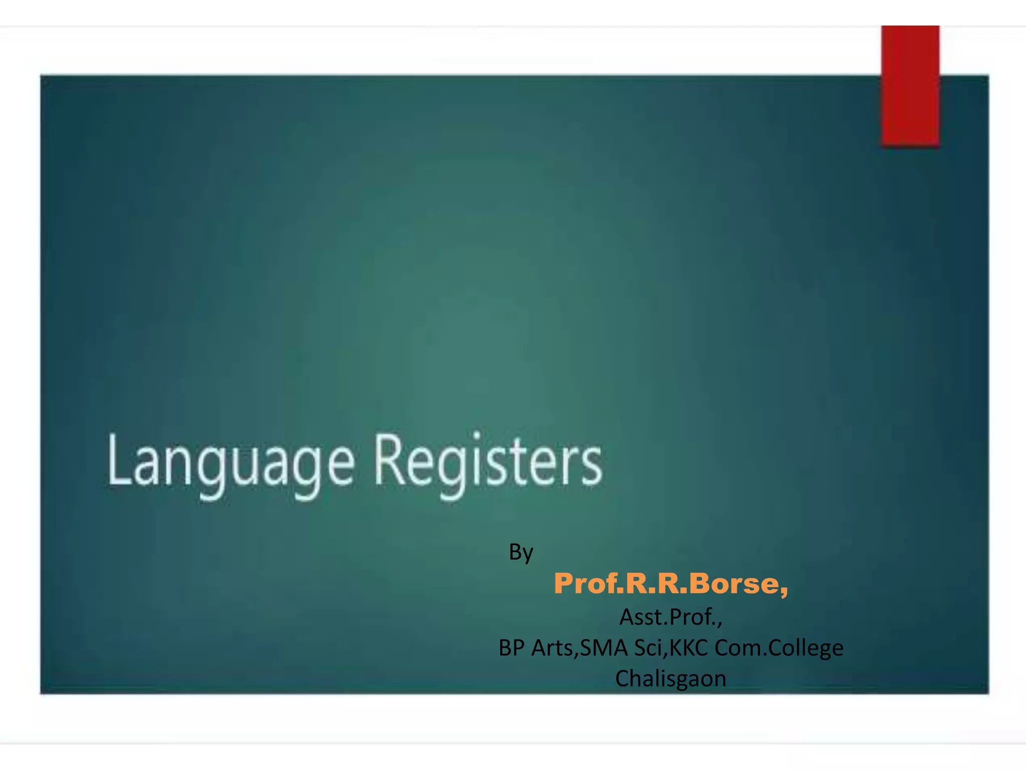 Language Register | PPTX
