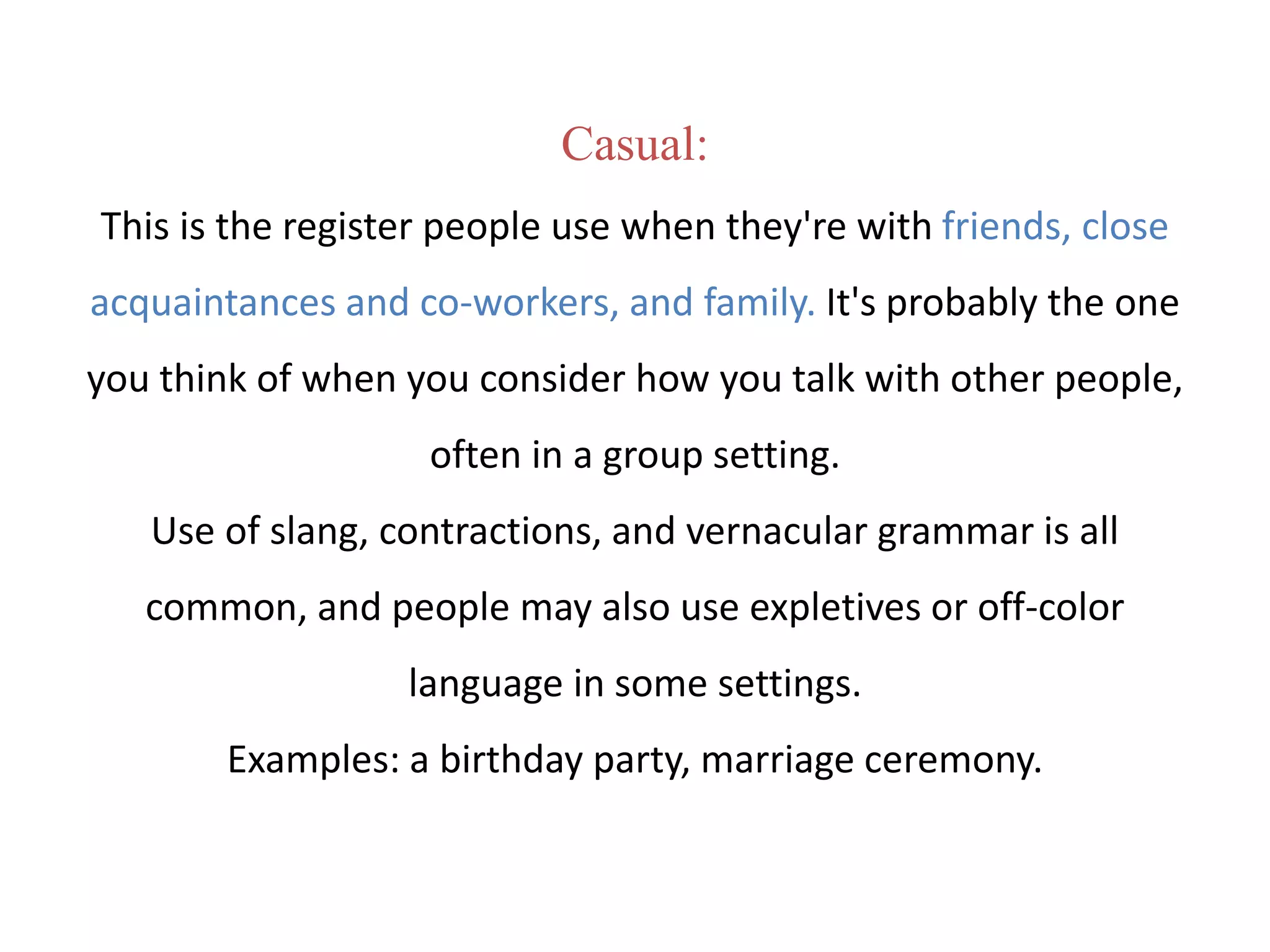 Language Register | PPTX