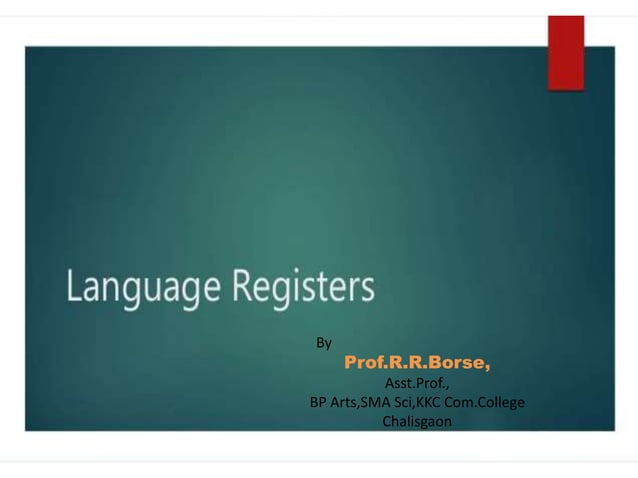 Language Register | PPTX