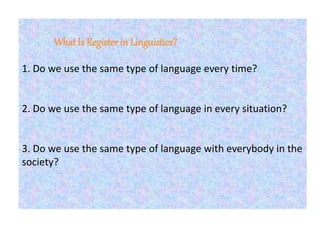 Language Register | PPTX