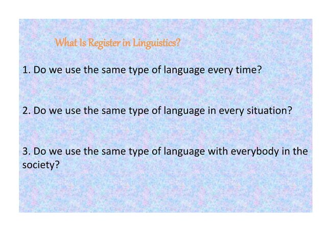 Language Register | PPTX