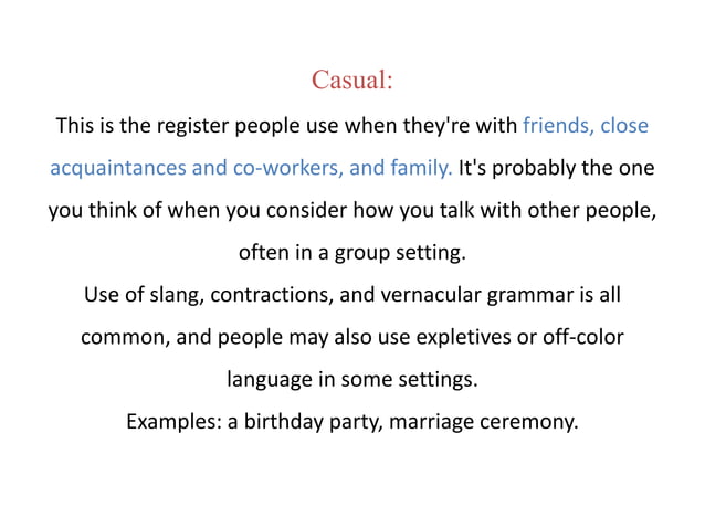 Language Register | PPTX