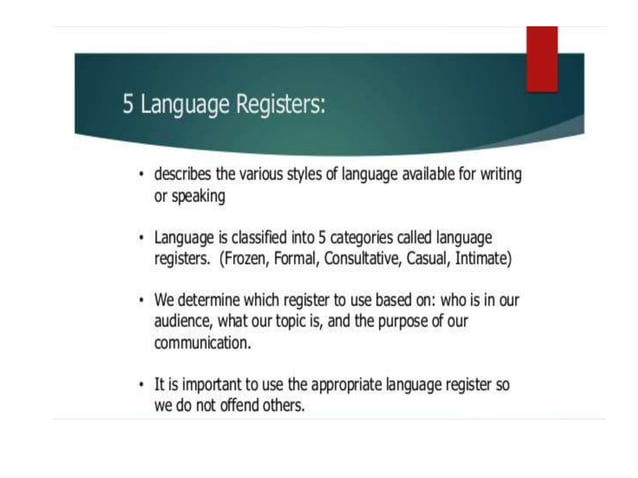Language Register | PPTX