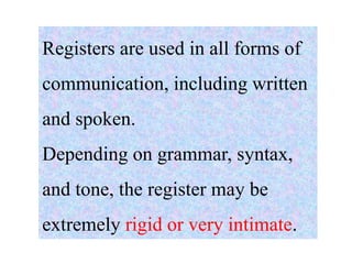 Language Register | PPTX