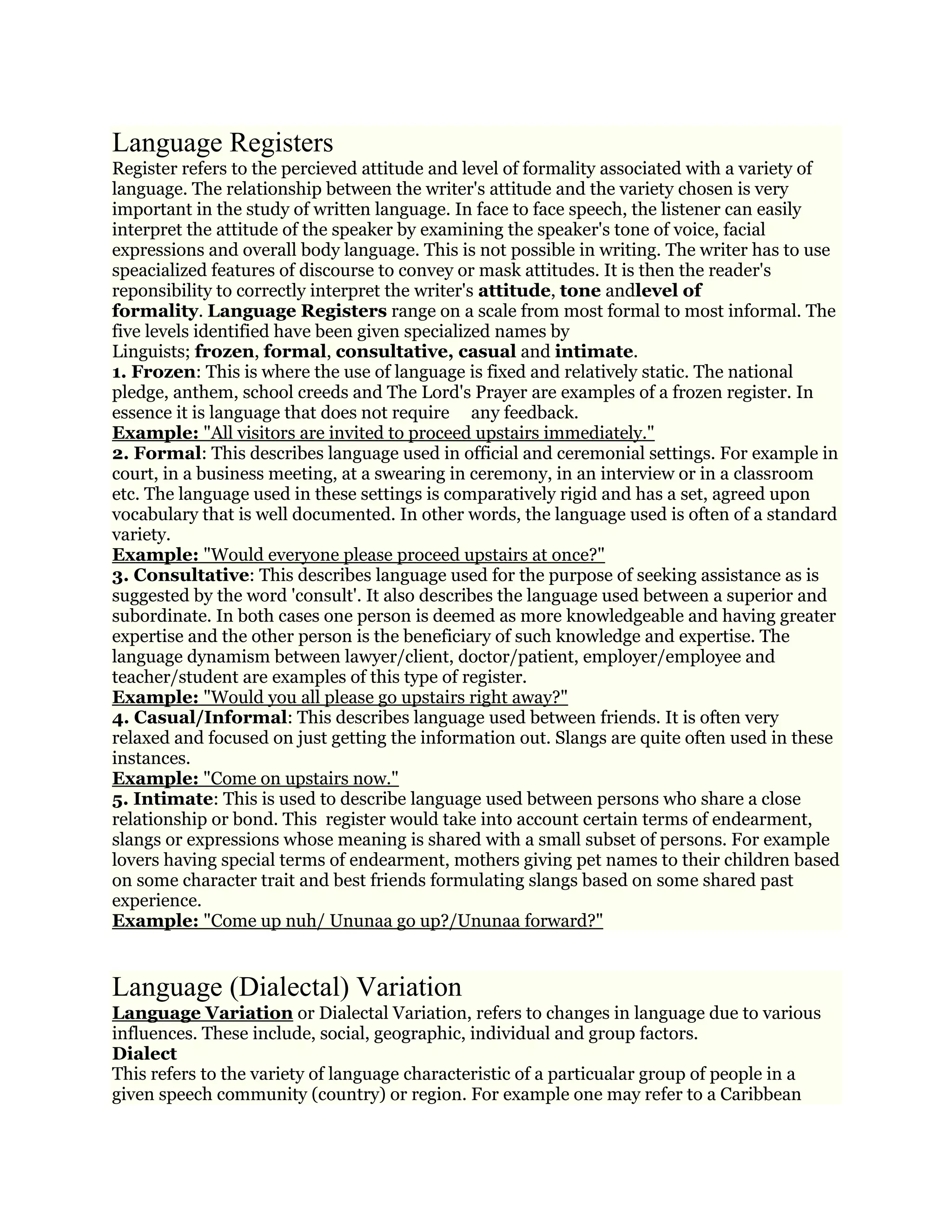 Language registers | DOCX