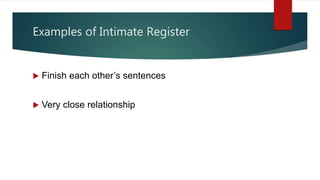 Language Registers notes | PPTX