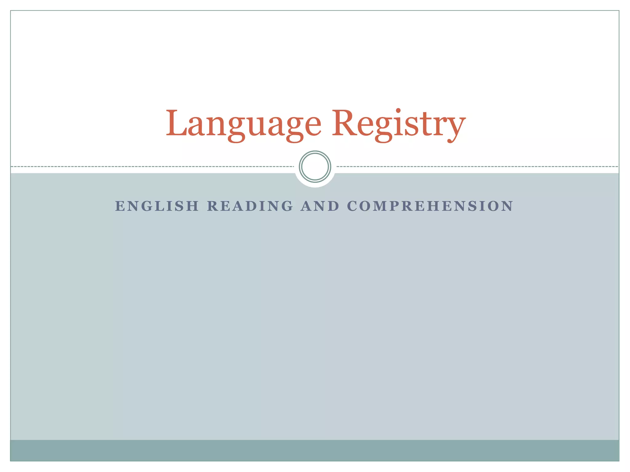 Language registry | PPT