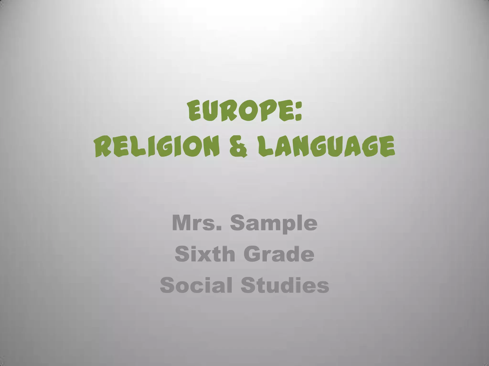 Language & religion | PPTX