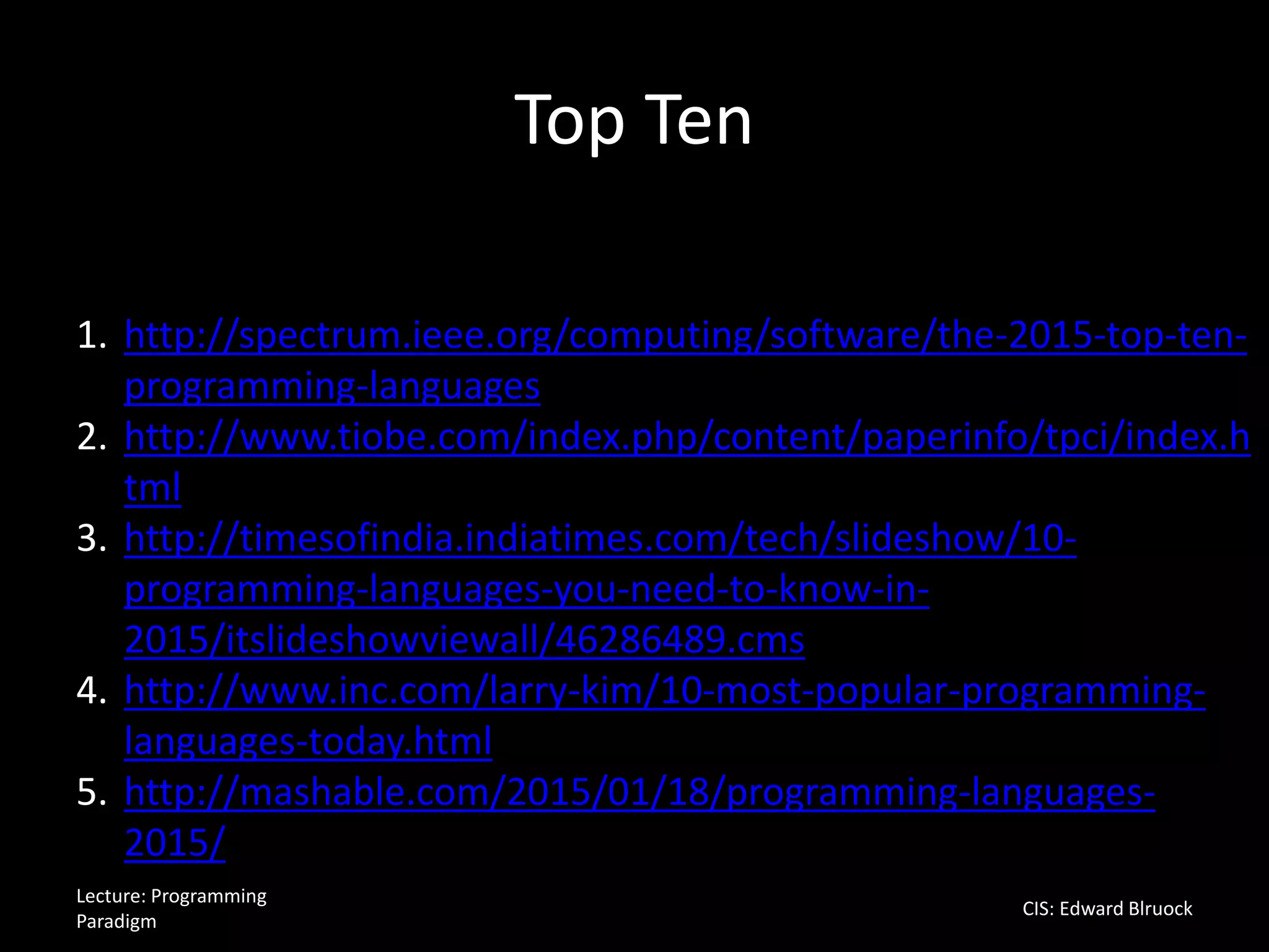Programming Languages | PPT