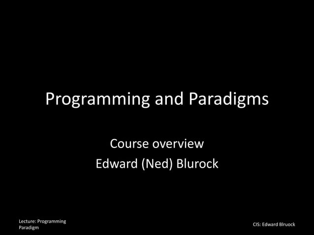 Programming Languages | PPT