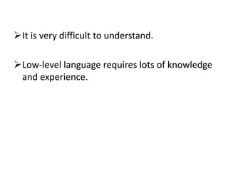 What is Higher Language and Lower Language in programming. | PPTX | Programming Languages ...