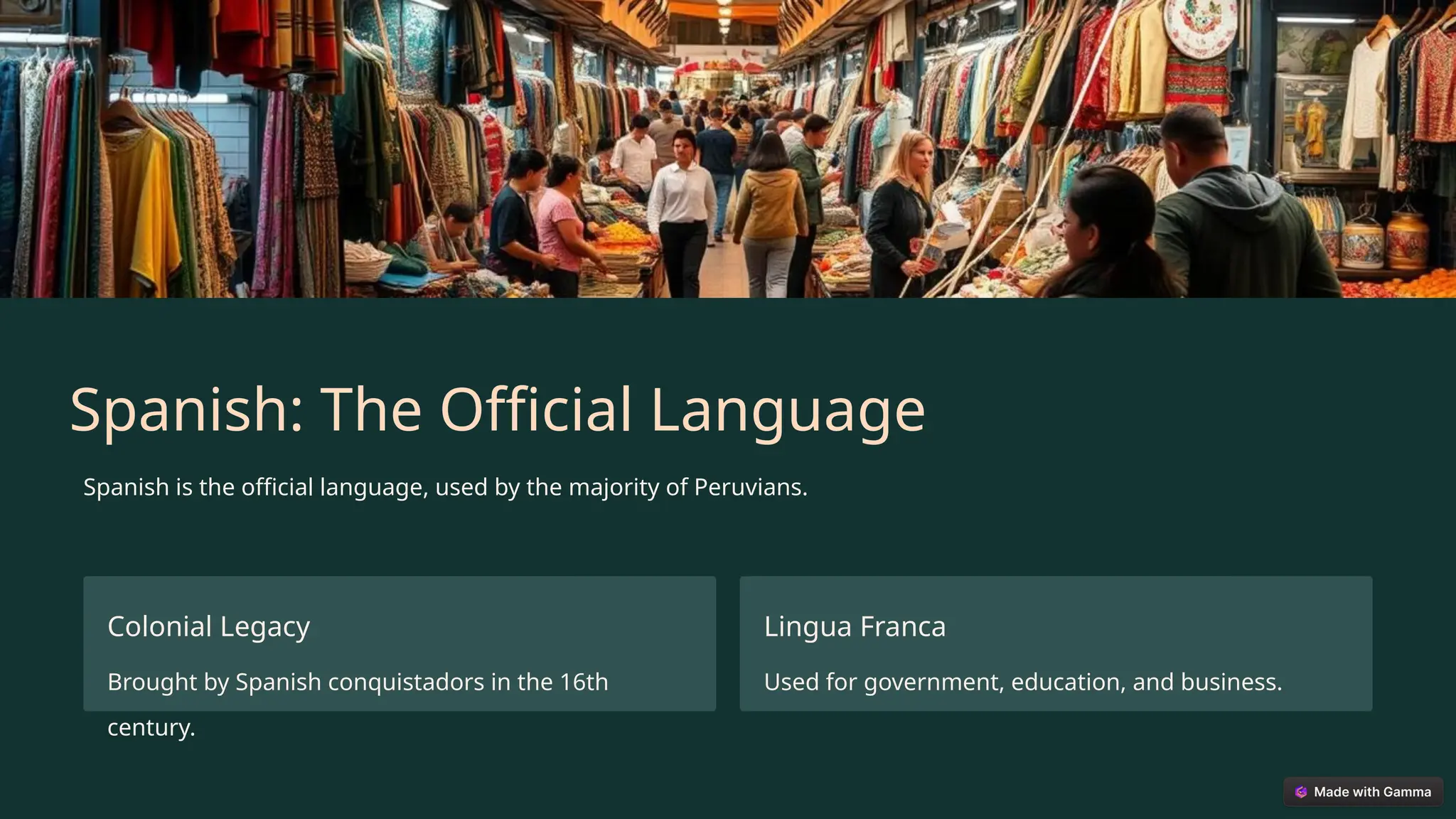 Languages of Peru: Spanish, Quechua, Aymara | PPTX