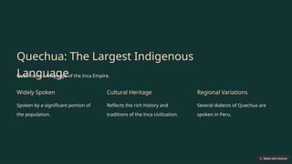 Languages of Peru: Spanish, Quechua, Aymara | PPTX