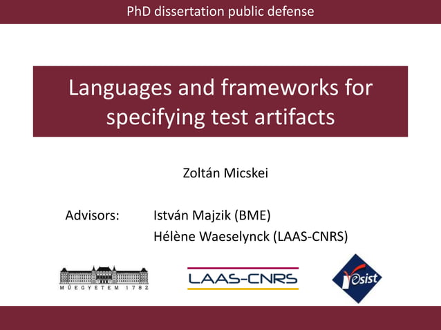 Languages and frameworks for specifying test artifacts | PPT