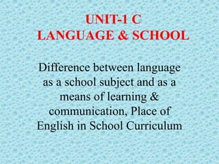Language & school | PPTX
