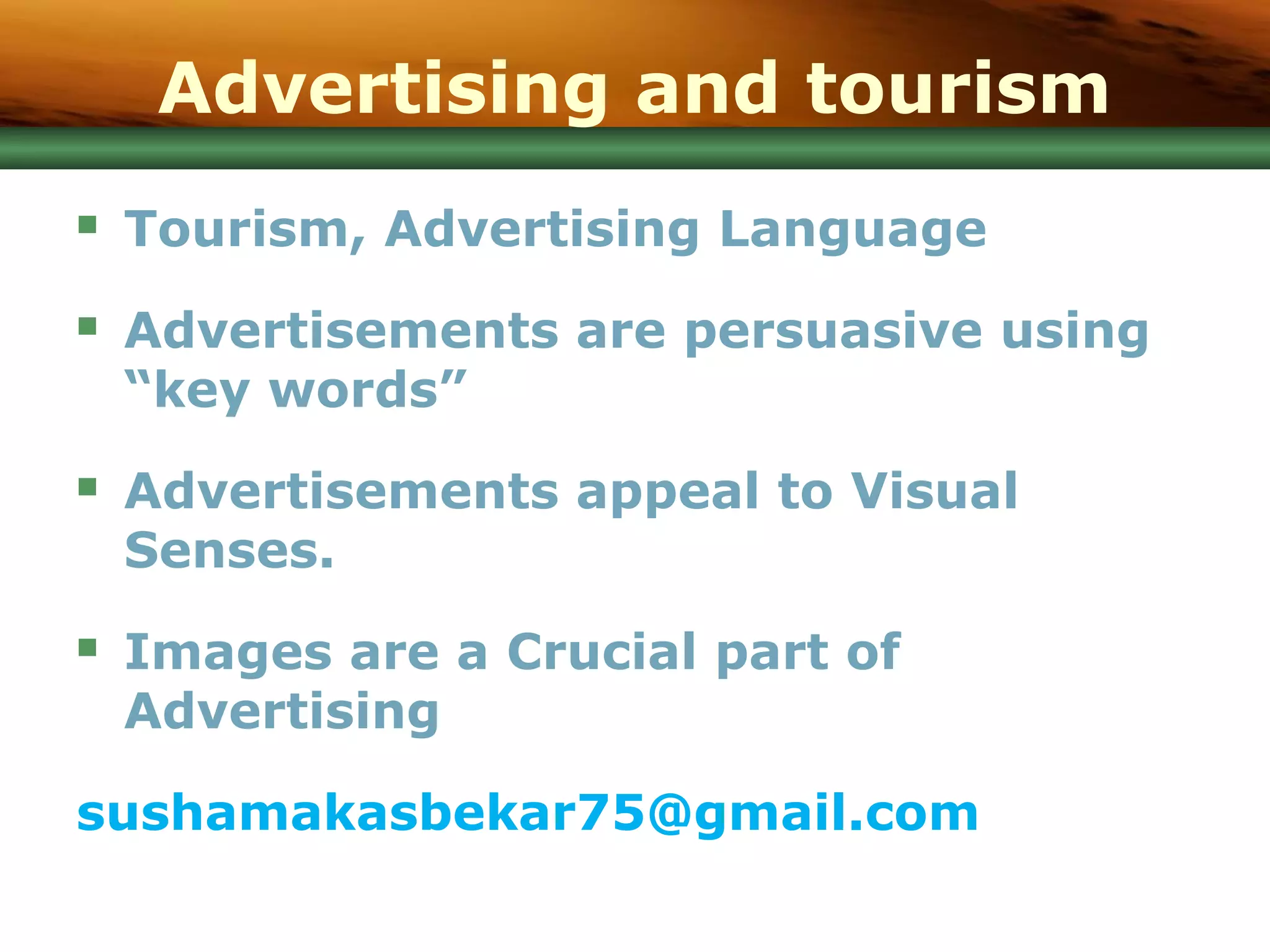 Language, semiotics in thai airways advertising | PPT