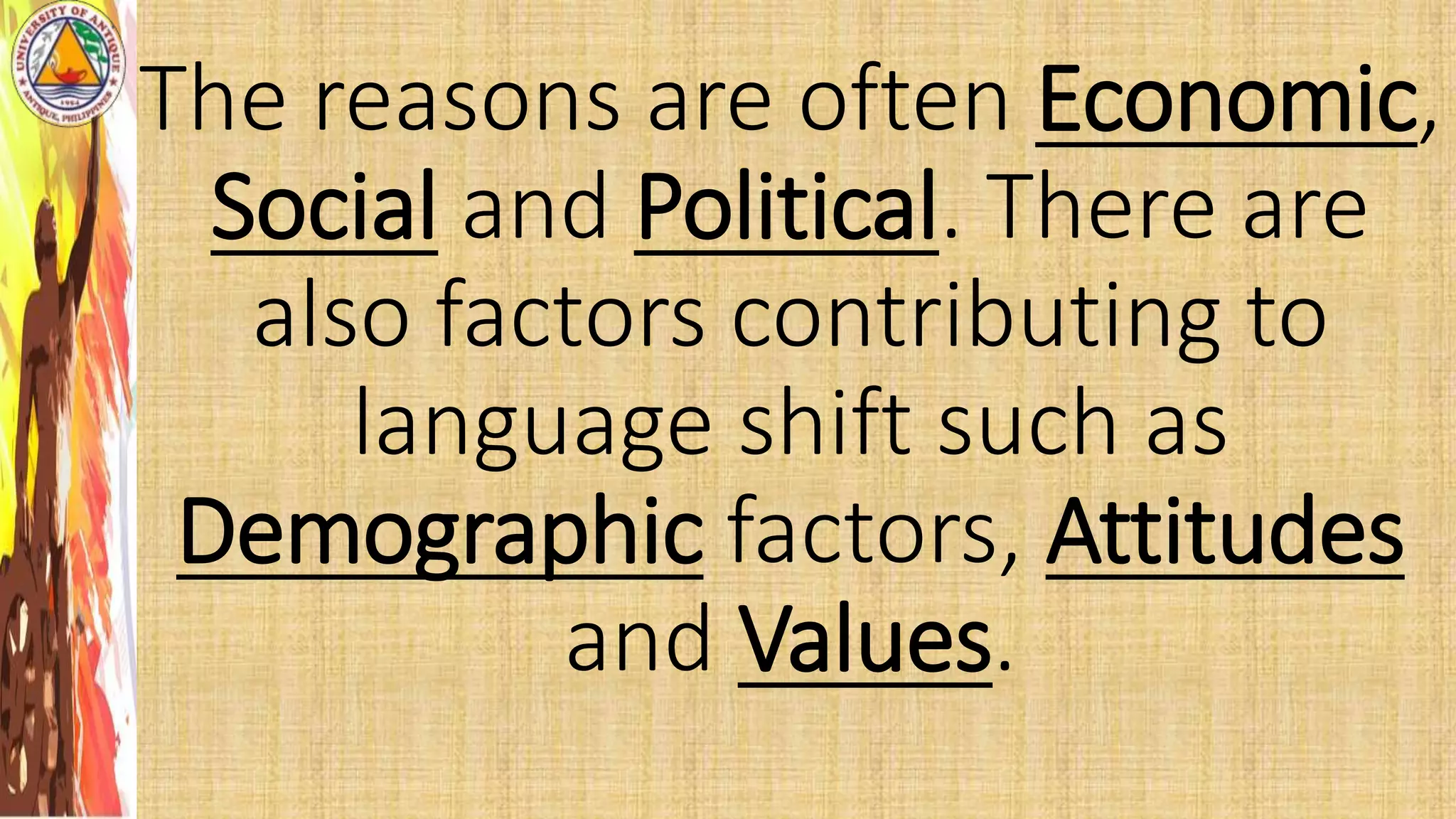 Language Shift and Factors Contributing to Language Shift | PPTX