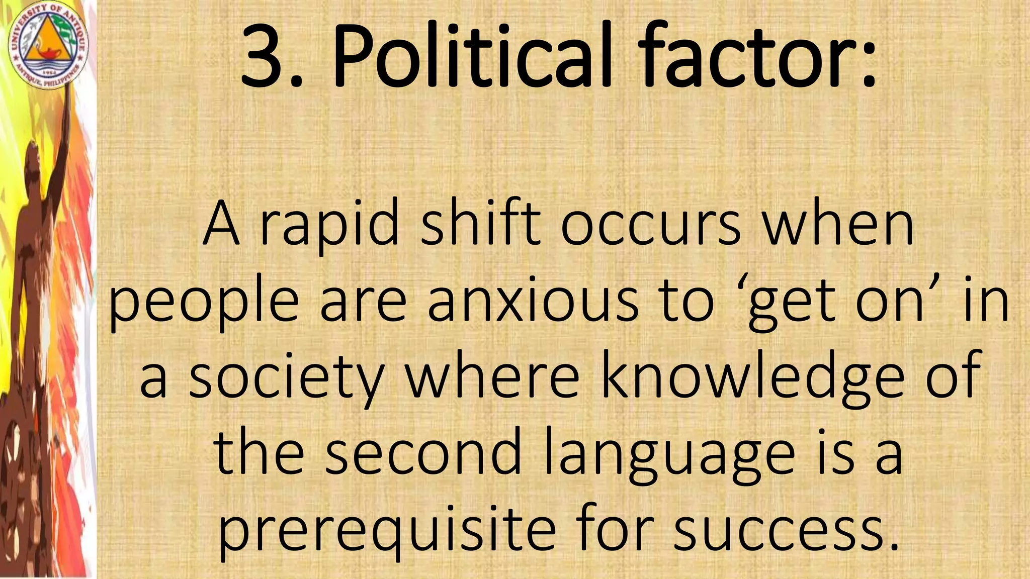 Language Shift and Factors Contributing to Language Shift | PPTX