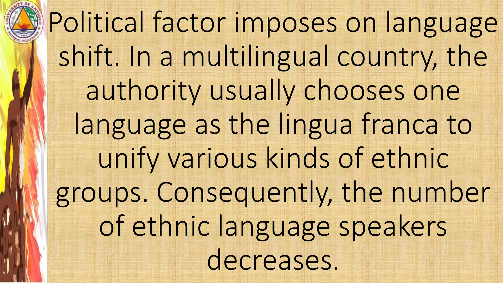 Language Shift and Factors Contributing to Language Shift | PPTX