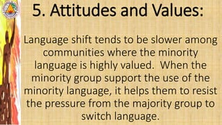 Language Shift and Factors Contributing to Language Shift | PPTX