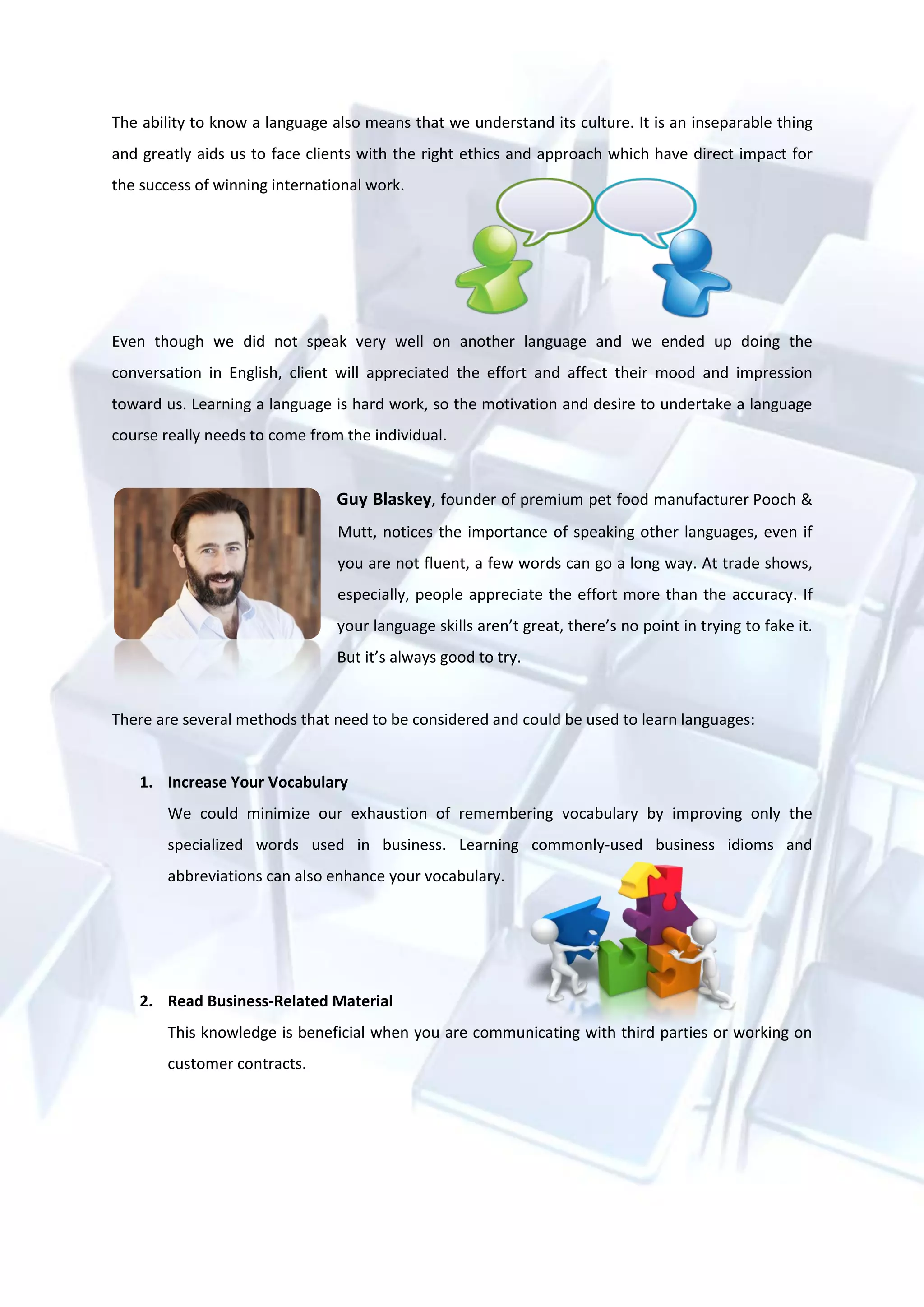 Languages in business | PDF