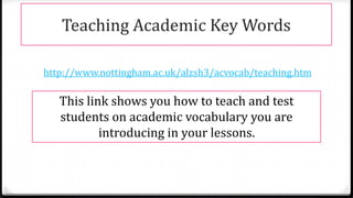Language skills: teaching academic keywords | PPTX | Chemistry | Science