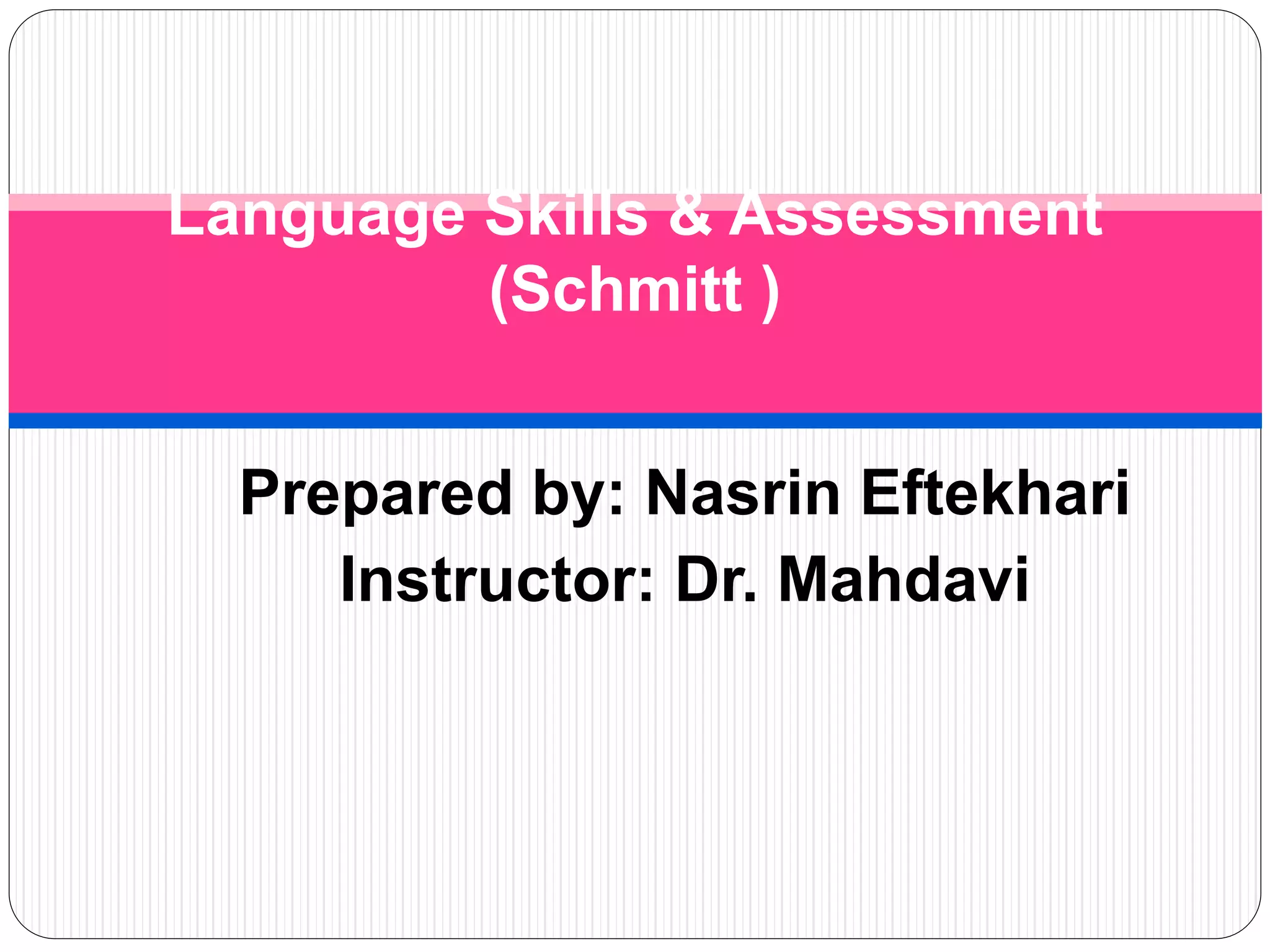 Language skills & assessment | PPSX