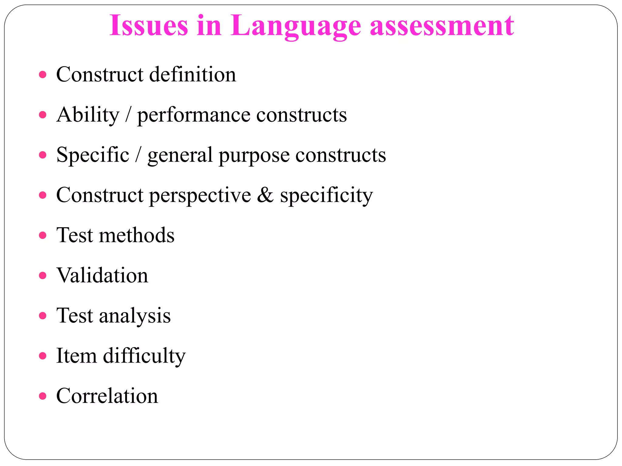 Language skills & assessment | PPSX