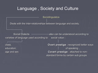 Language, society and culture (map) | PPT