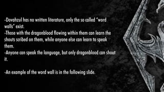 Languages of the elder scrolls | PPT