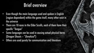 Languages of the elder scrolls | PPT