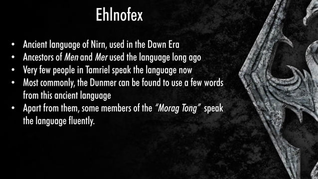 Languages of the elder scrolls | PPT
