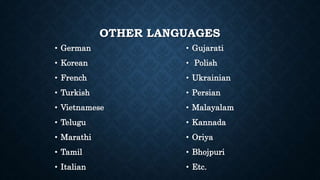 Languages of the world | PPTX