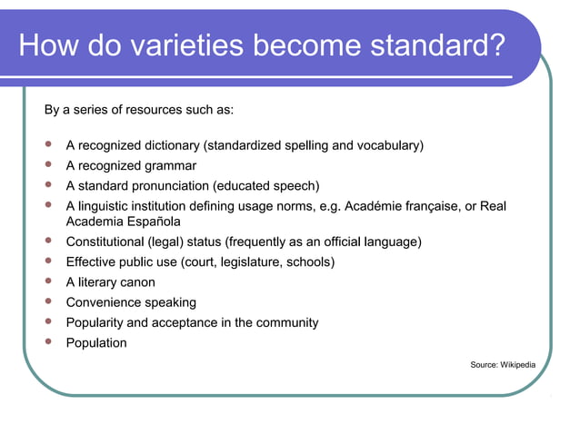 Language standardization: How and why | PPT