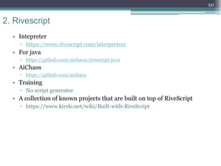 Survey on Script-based languages to write a Chatbot | PPTX | Programming Languages | Computing