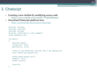 Survey on Script-based languages to write a Chatbot | PPTX | Programming Languages | Computing
