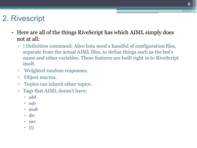 Survey On Script Based Languages To Write A Chatbot Pptx Programming Languages Computing