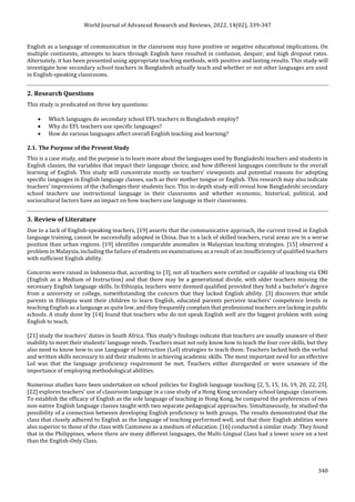 Languages used by teachers in English-language classrooms: An EFL ...